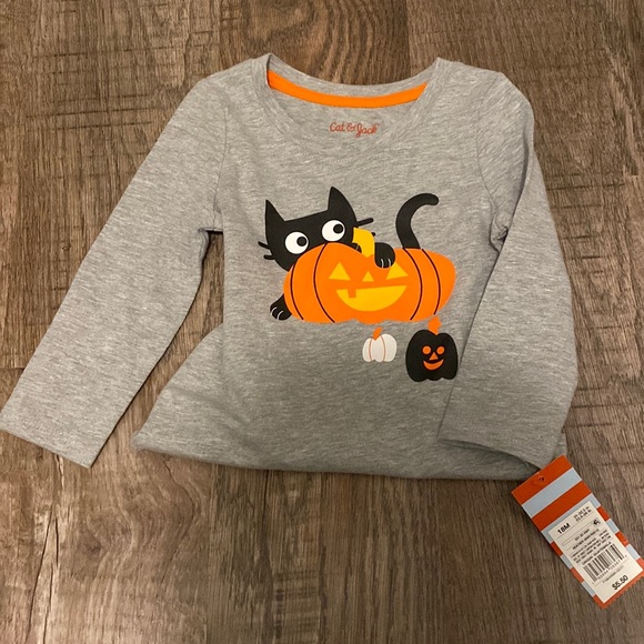 Cat & Jack | Shirts & Tops | Nwt Halloween Graphic Ls Tee | Poshmark